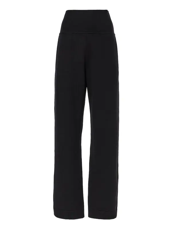 Alaïa High-rise Wool-blend Straight Leg Trousers - Black