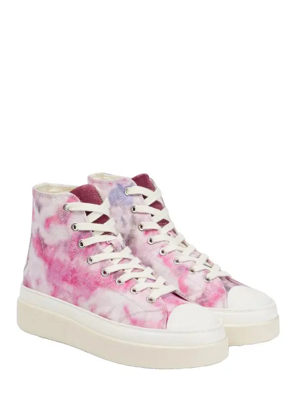 Isabel Marant Étoile Austin High-top Sneakers In Printed Mulberry - Multicoloured