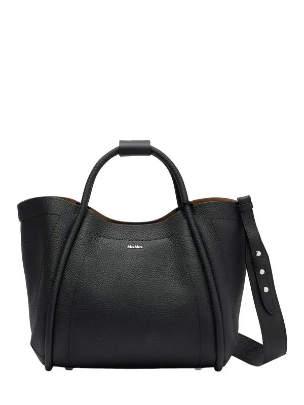Max Mara Marine Leather Tote Bag - Black