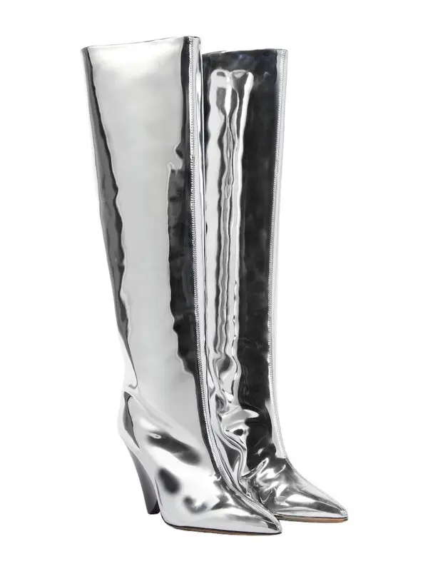 Isabel Marant Étoile Lakita Mirrored Knee-high Boots - Silver