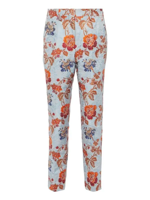 Etro Floral Jacquard Pants - Multicoloured