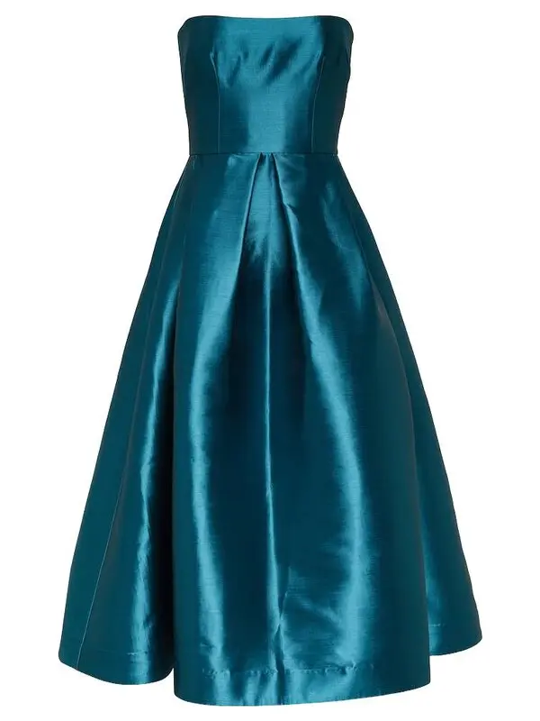 Alex Perry Strapless Faille Midi Dress - Blue