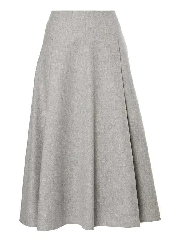Brunello Cucinelli Wool And Cashmere Midi Skirt - Grey