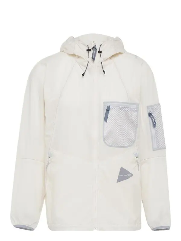 AND WANDER Ripstop Hooded Jacket - White