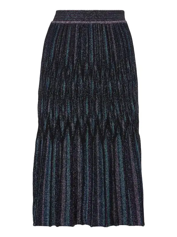 Missoni Pleated Lame Midi Skirt - Multicoloured