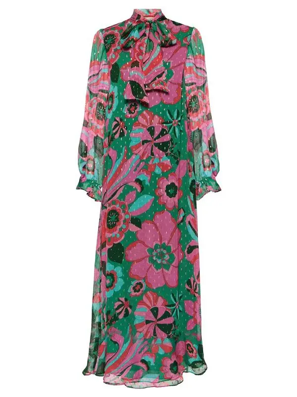 Rixo Ferne Floral Georgette Maxi Dress - Multicoloured