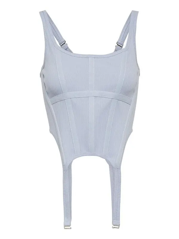 DION LEE Cotton Jersey Bustier - Neutrals