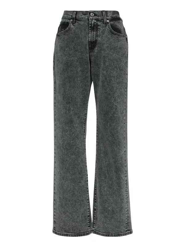 7 For All Mankind Low-rise Straight-leg Jeans - Grey