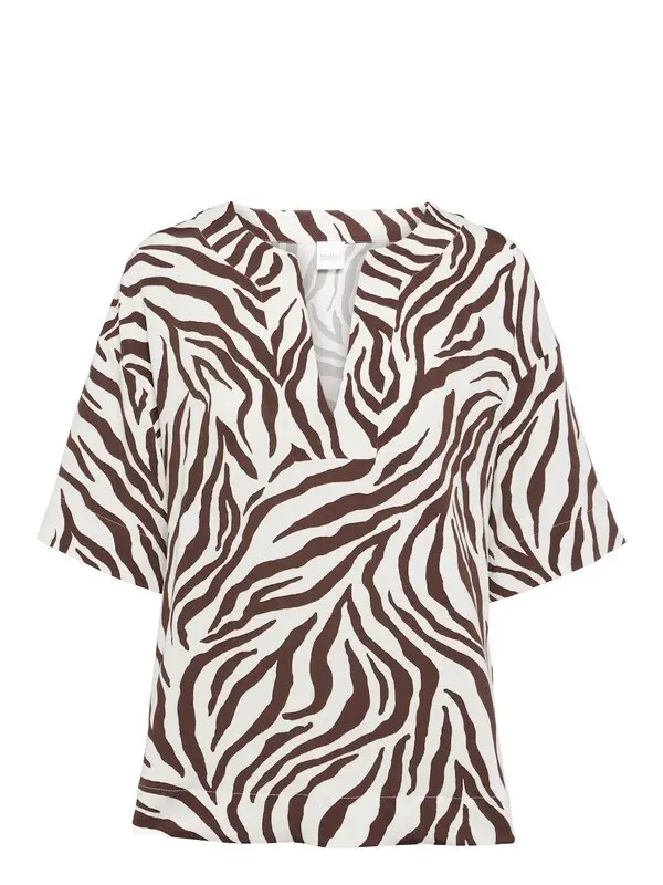 Max Mara Zebra-print Jersey Top - Multicoloured
