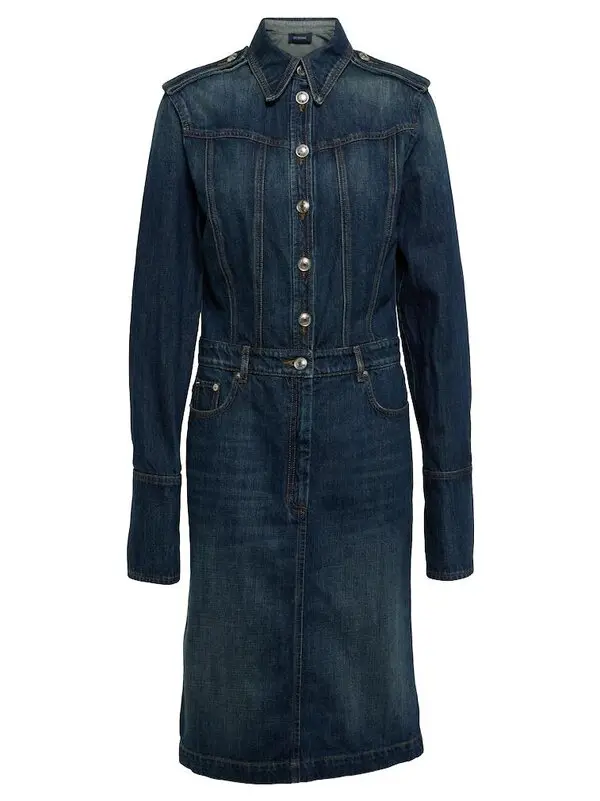 Sportmax Scuro Vintage" Denim Midi Dress - Blue