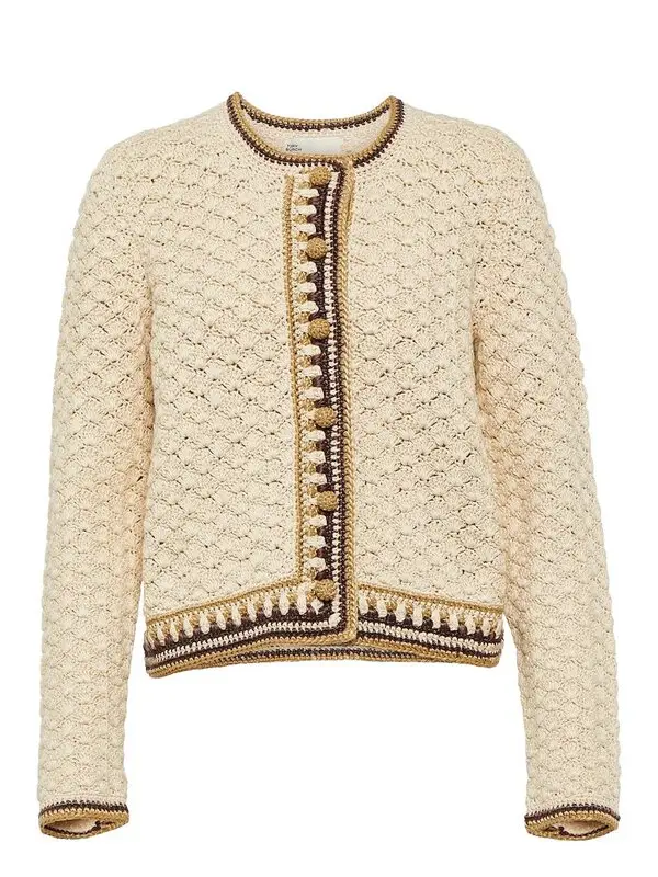 Tory Burch Cotton-blend Cardigan - White