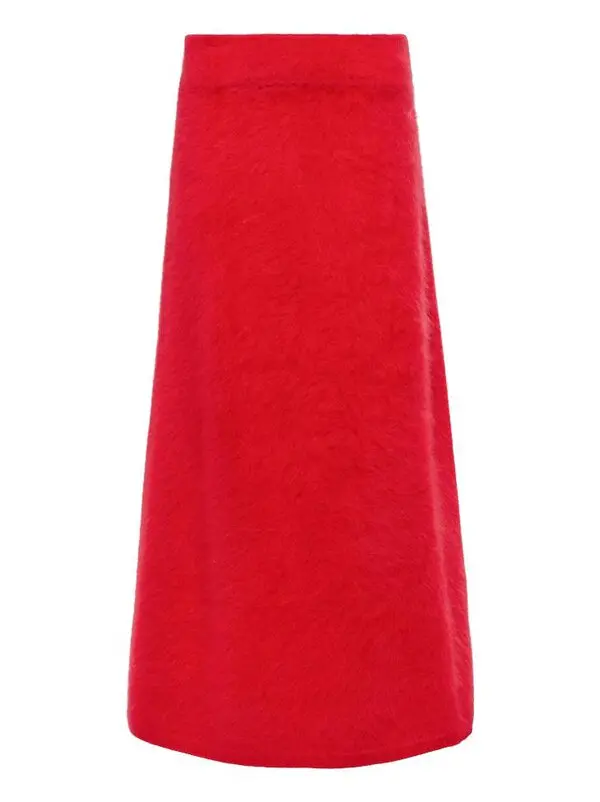 LISA YANG Asta Cashmere Midi Skirt - Red