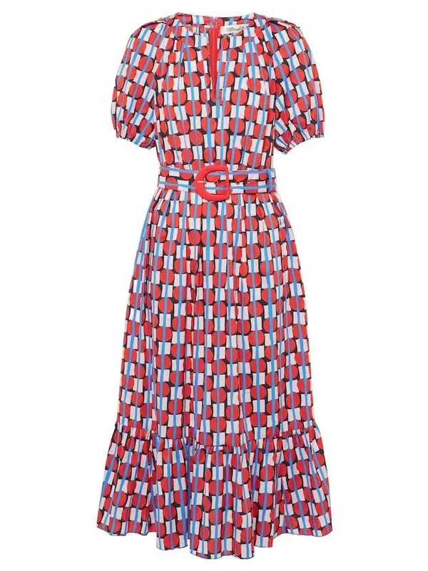 Diane Von Furstenberg Lindy Printed Cotton-blend Midi Dress - Red