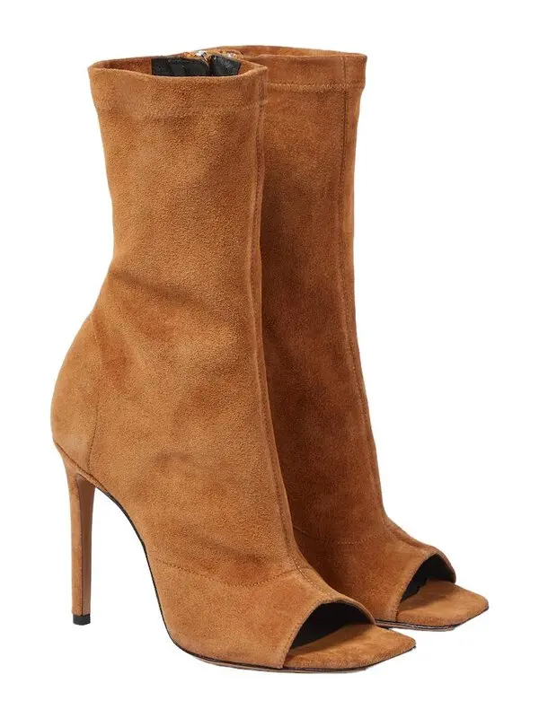 Paris Texas Amanda Suede Ankle Boots - Brown