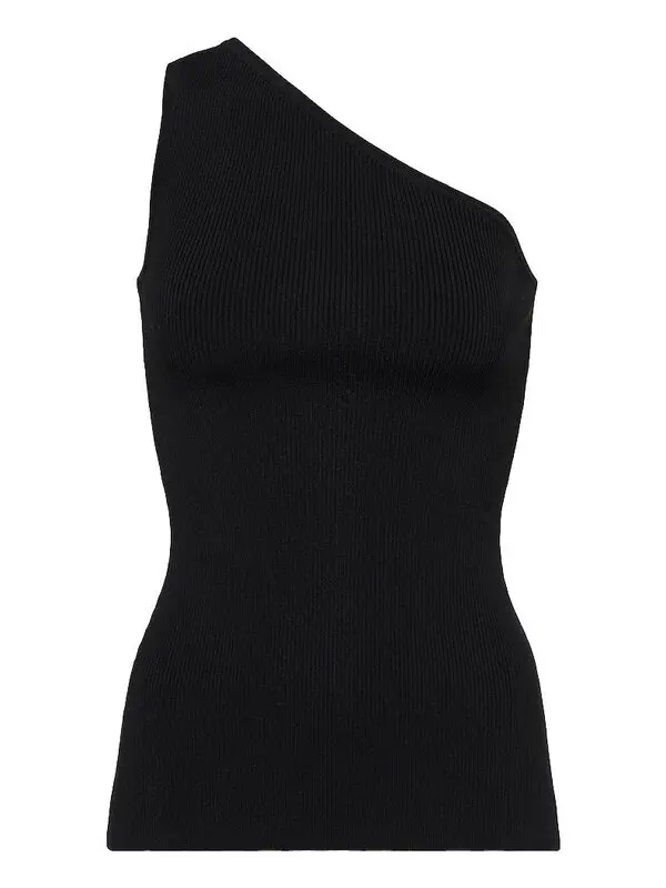 TOTEME One-shoulder Jersey Top - Black