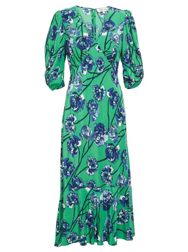 Diane Von Furstenberg Tati Floral Jersey Midi Dress - Multicoloured