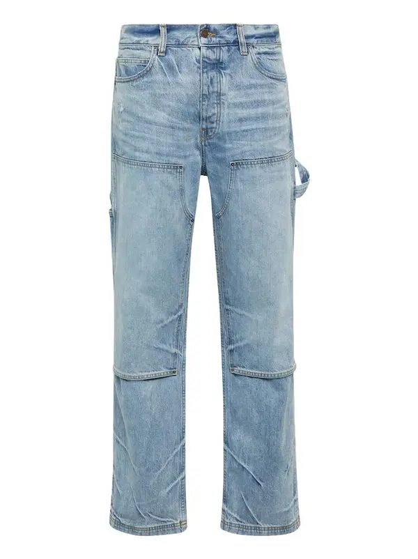 Amiri Mid-rise Straight Leg Jeans With Cargo Pocket - Blue