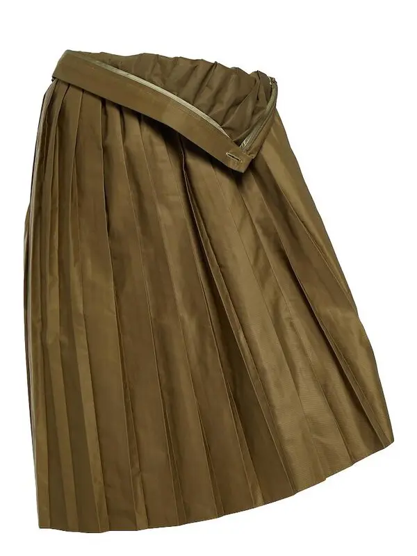 MAISON MARGIELA Pleated Asymmetric Midi Skirt - Multicoloured