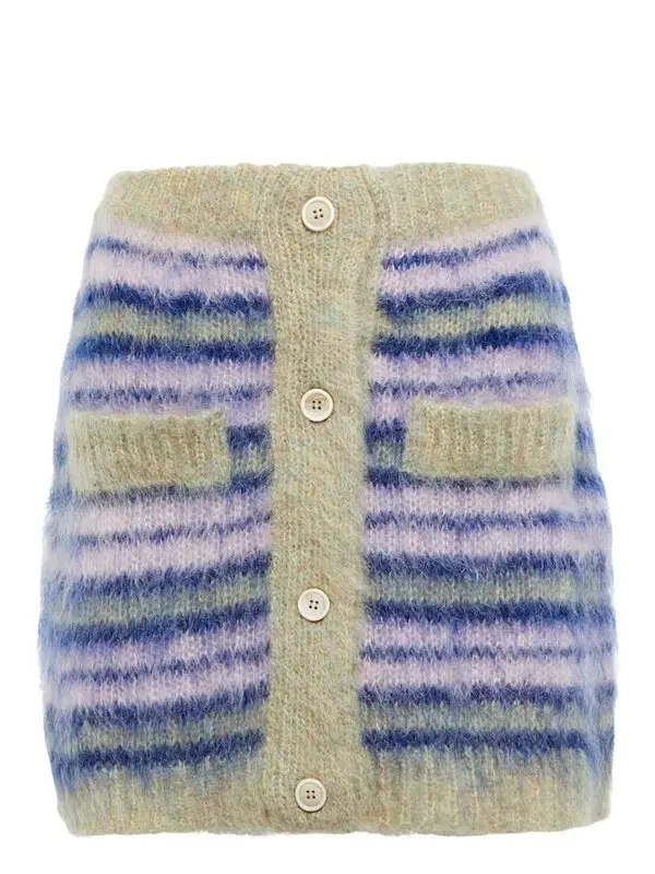 Marni Striped Mohair-blend Miniskirt - Multicoloured