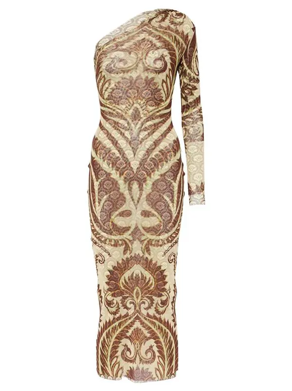 Etro One-shoulder Printed Midi Dress - Multicoloured