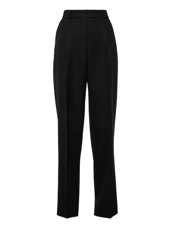 TOTEME High-rise Tapered Pants - Black