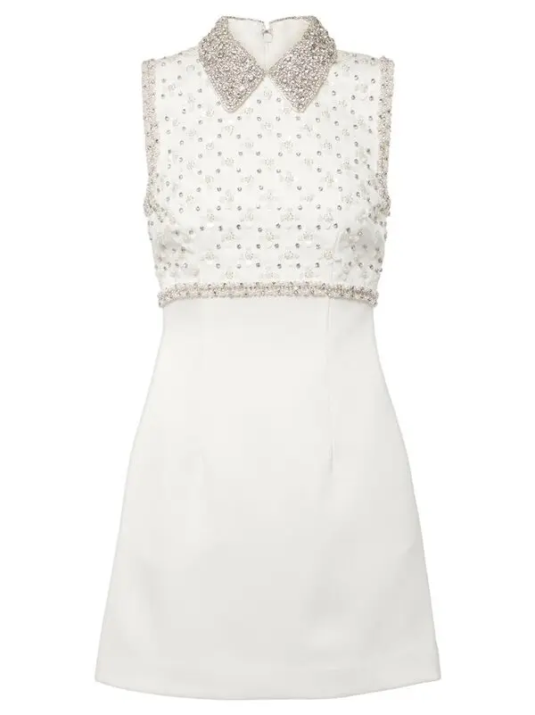 Rebecca Vallance Embellished Mini Dress - White