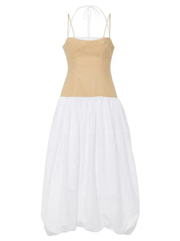Simkhai Pfeiffer Cotton And Linen-blend Midi Dress - Multicoloured