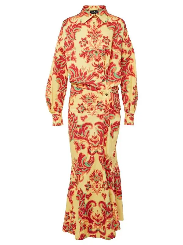 Etro Printed Cotton And Silk Maxi Dress - Multicoloured