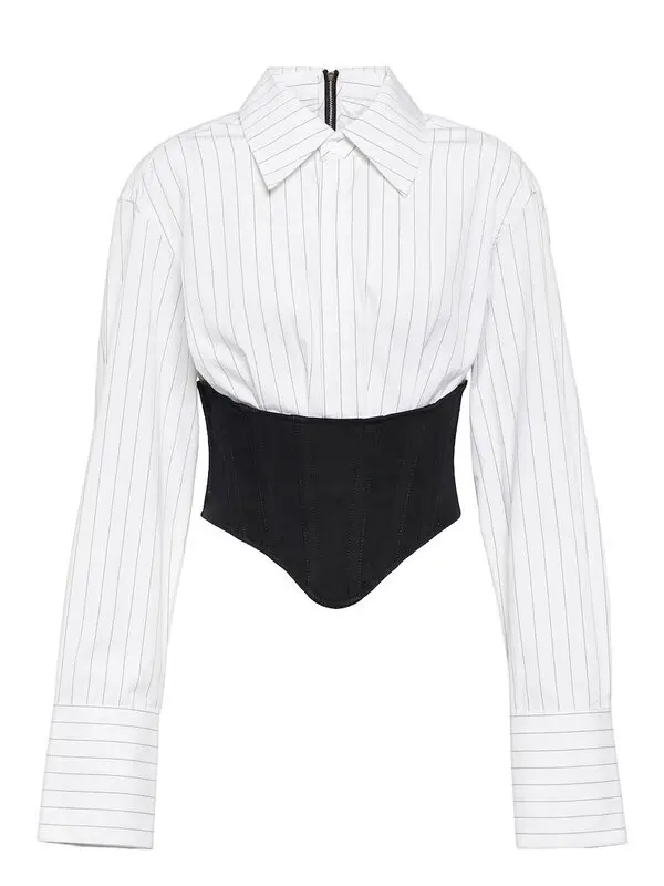 DION LEE Corset Striped Shirt - Multicoloured