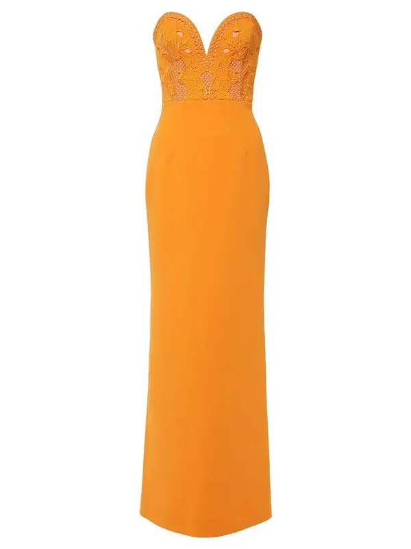 Rebecca Vallance Sirene Strapless Corset Gown - Orange