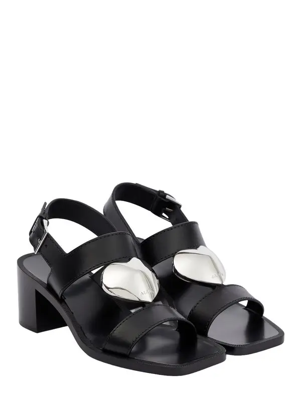 Alaïa Le Cour Leather Sandals - Black