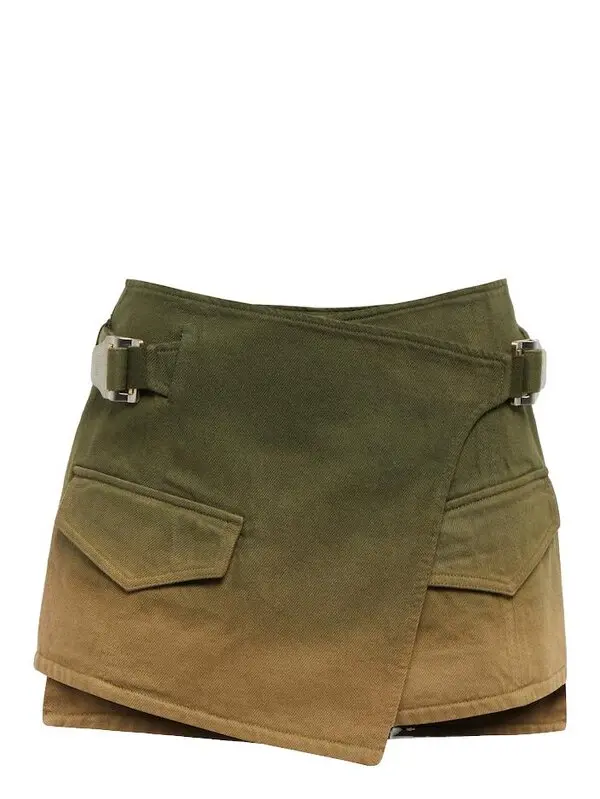 DION LEE Wrap Denim Miniskirt With Detachable Belt - Multicoloured