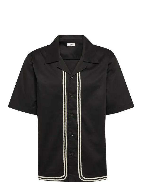 Commas Braided Cotton Shirt - Black