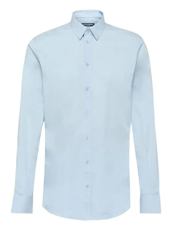 Dolce & Gabbana Cotton-blend Poplin Oxford Shirt - Blue