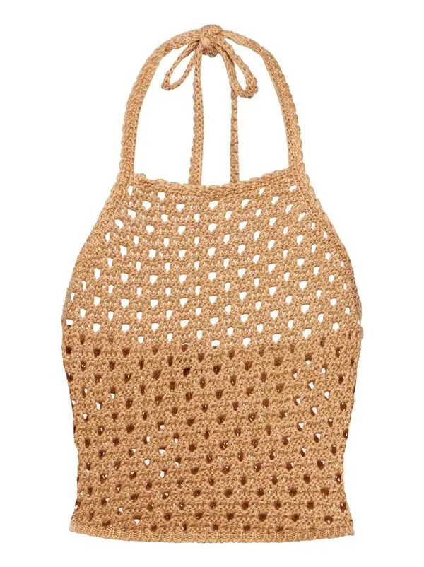 Etro Crochet Cotton Halter Top - Multicoloured