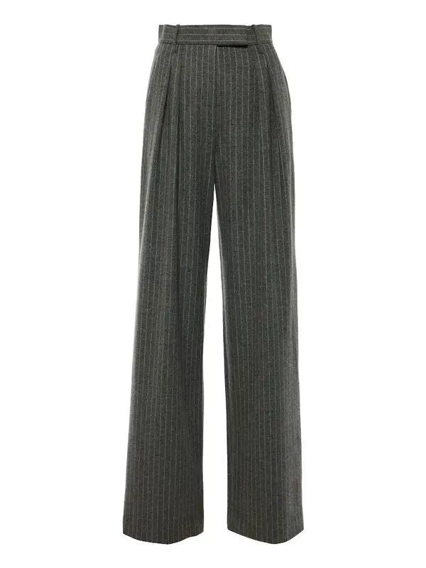 Alex Perry Pinstriped High-rise Tapered Pants - Grey
