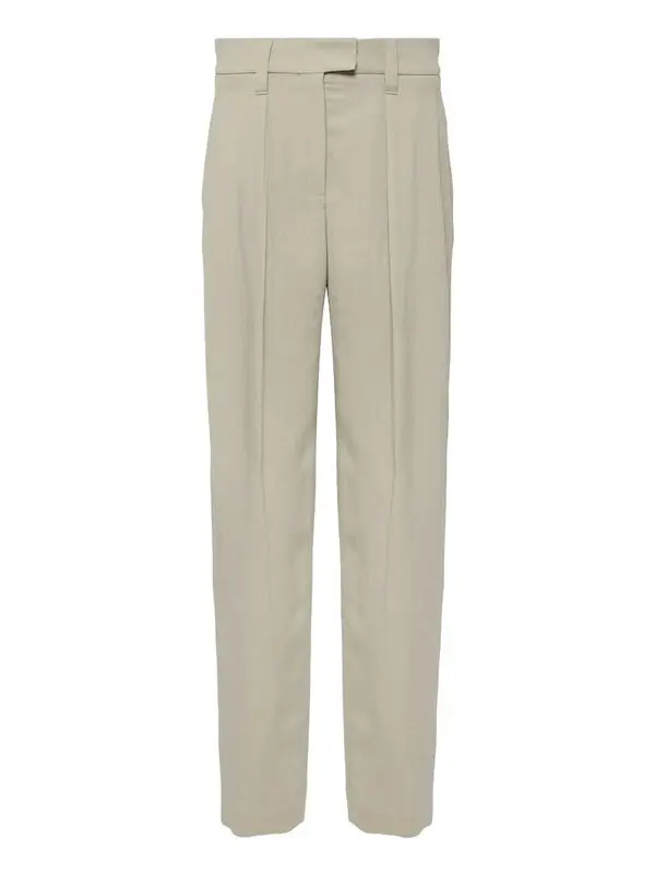 Brunello Cucinelli Twill Wide-leg Trousers - Grey