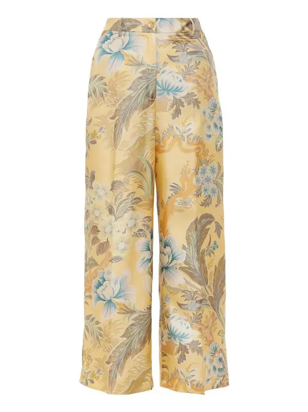 Etro Printed Silk Wide-leg Trousers - Multicoloured
