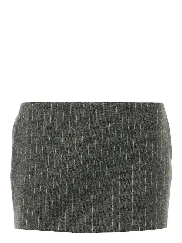 Alex Perry Pinstriped Wool-blend Miniskirt - Grey