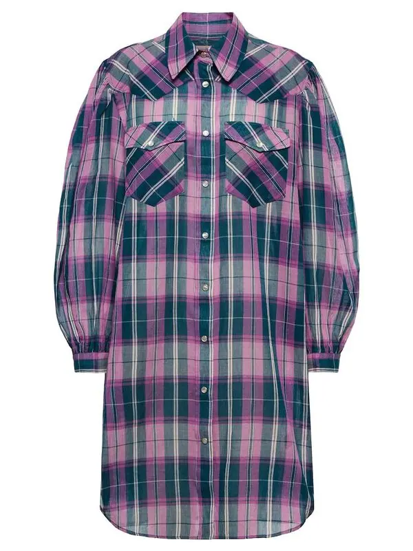 MARANT ETOILE Checked Cotton Shirt Dress - Multicoloured