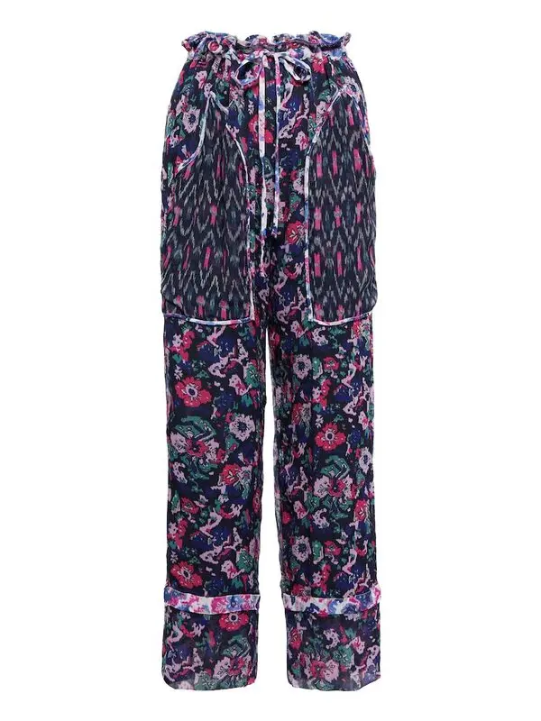 MARANT ETOILE Ryama Floral Print Viscose Trousers - Multicoloured