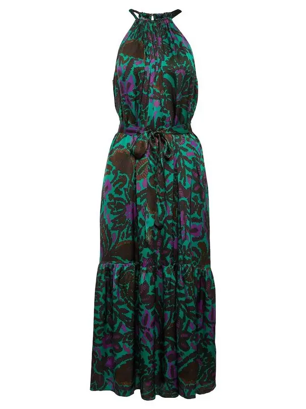 Velvet By Graham & Spencer Kareese Printed Satin Midi Dress - Multicoloured