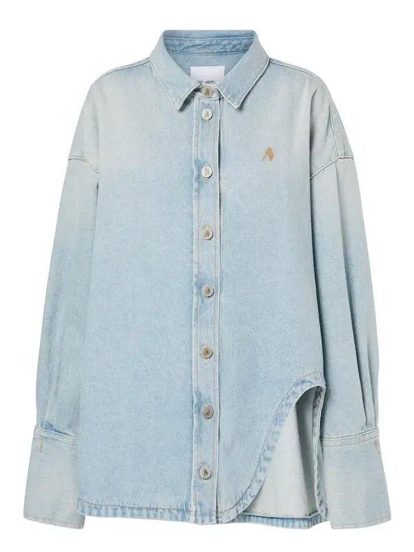 Attico Asymmetrical Denim Shirt - Blue