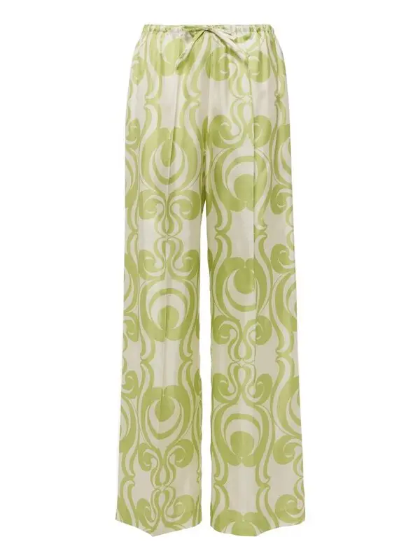 Dries Van Noten Printed Silk Wide-leg Trousers - Multicoloured