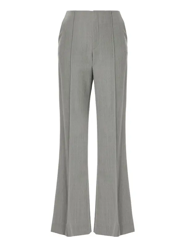 Chloé Wool Flared Trousers - Grey