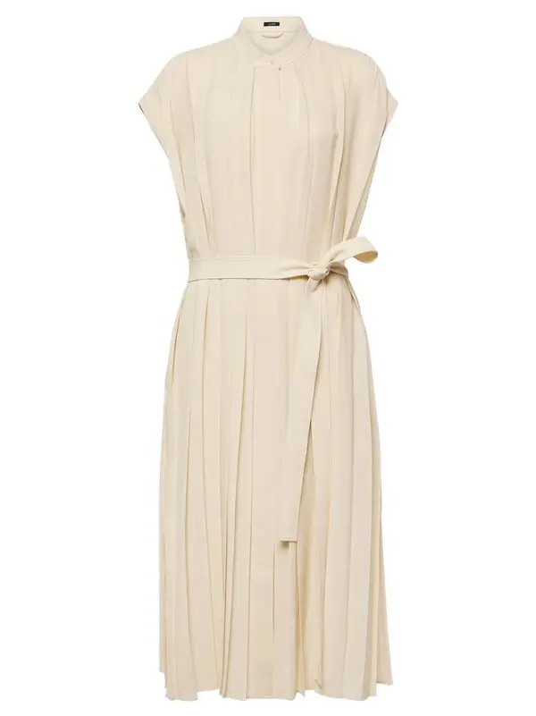 JOSEPH Davidge Plisse Midi Dress - Neutrals