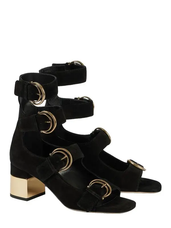 Chloé Alize Suede Buckled Sandals - Black