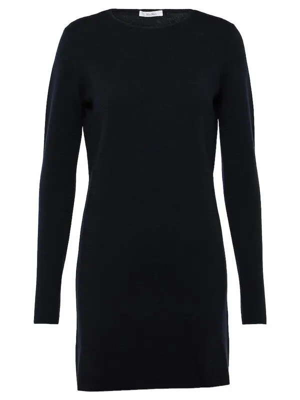 Max Mara Eridani Wool Mini Dress - Blue