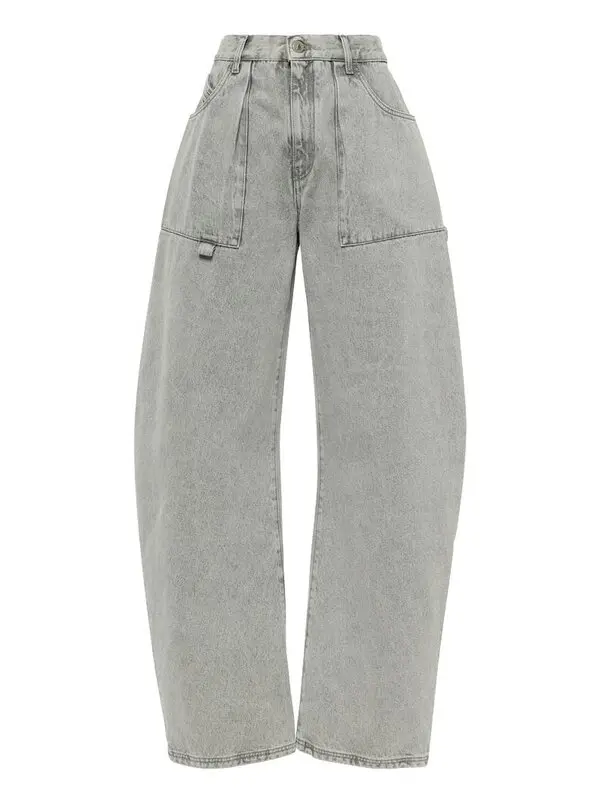 Attico Effie Barrel-leg Jeans - Grey