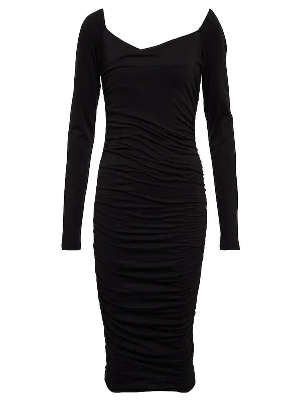 Velvet By Graham & Spencer Tori Cotton-blend Jersey Midi Dress - Black